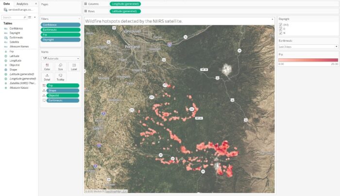 Mapping Wildfires in Tableau with Online Web Map Sources - InterWorks