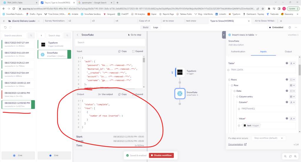 Tray Snowflake Connector Sql Compilation Error Ninvalid Identifier Interworks