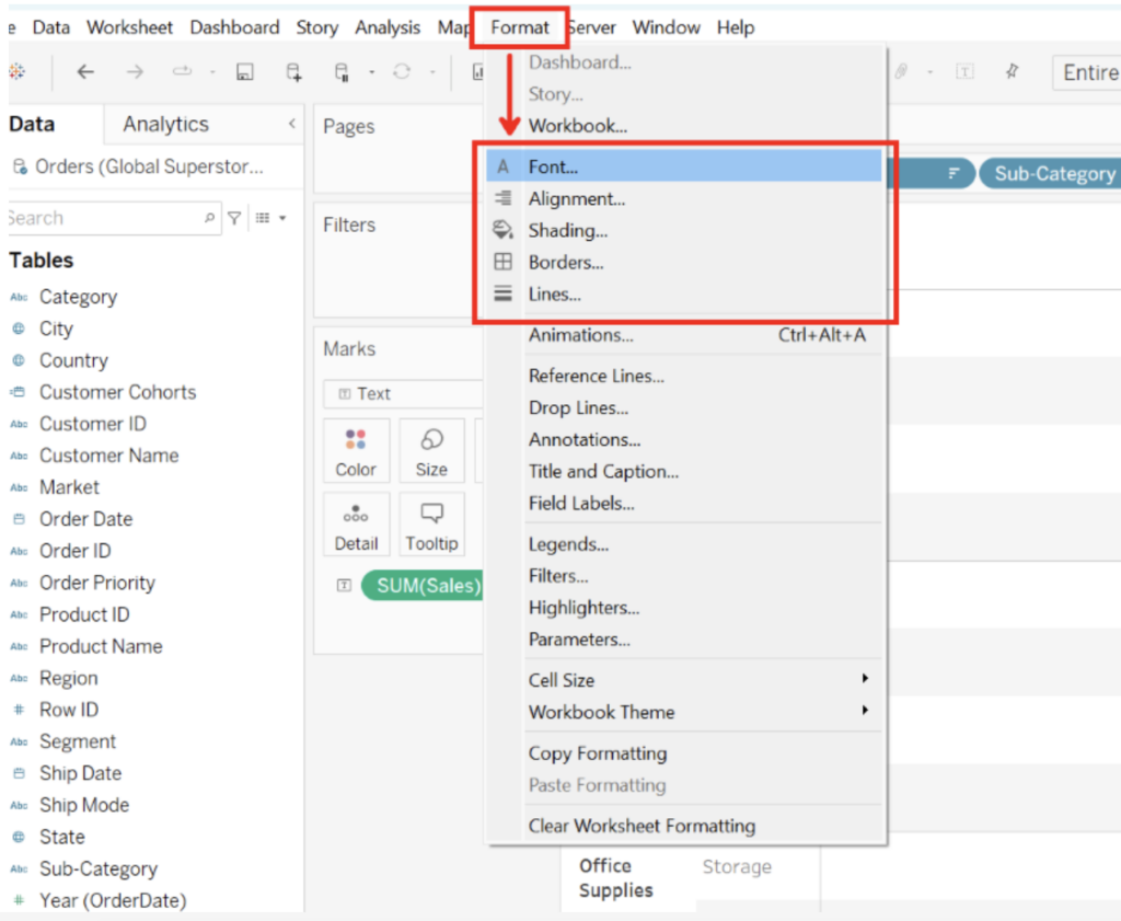 How to Format Sheets, Fields and Filters Using the Format Menu in Tableau - InterWorks