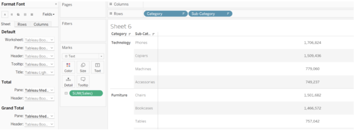 How to Format Sheets, Fields and Filters Using the Format Menu in ...
