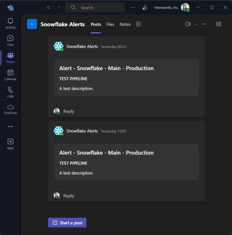 Snowflake External Access: Send Alerts to Teams - InterWorks