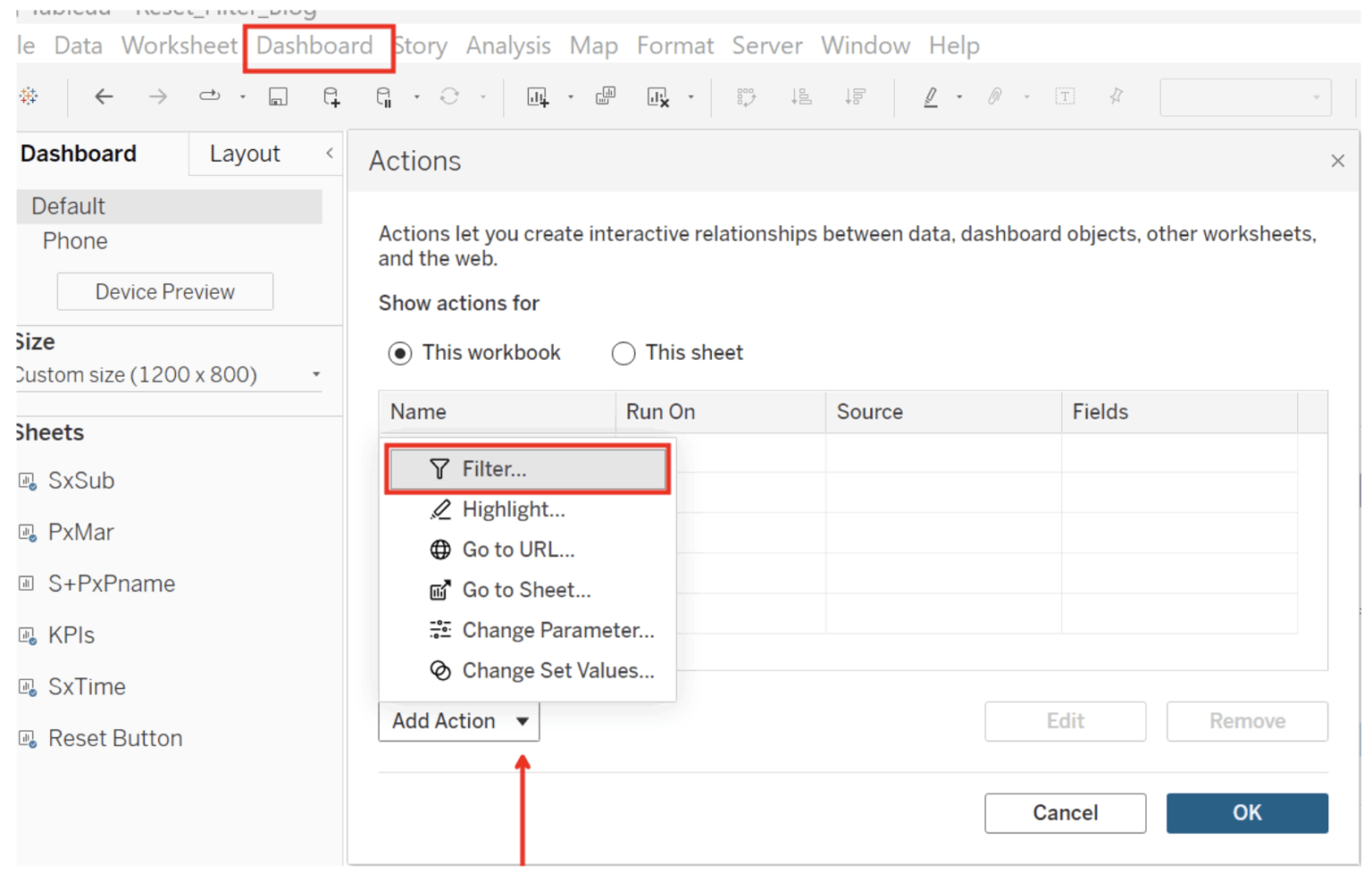 Tableau Dashboarding 101: Create a "Reset All" Filters Button - InterWorks