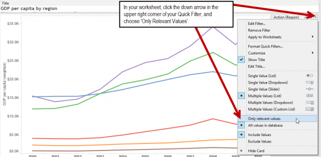 The Tableau Performance Checklist Filtering Avoid Only Relevant Values In Quick Filters 6722