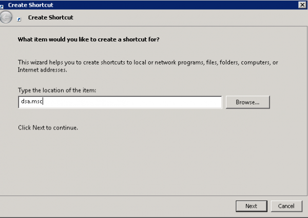 How To Create Active Directory Shortcut In Windows Server 2003 And 2008 